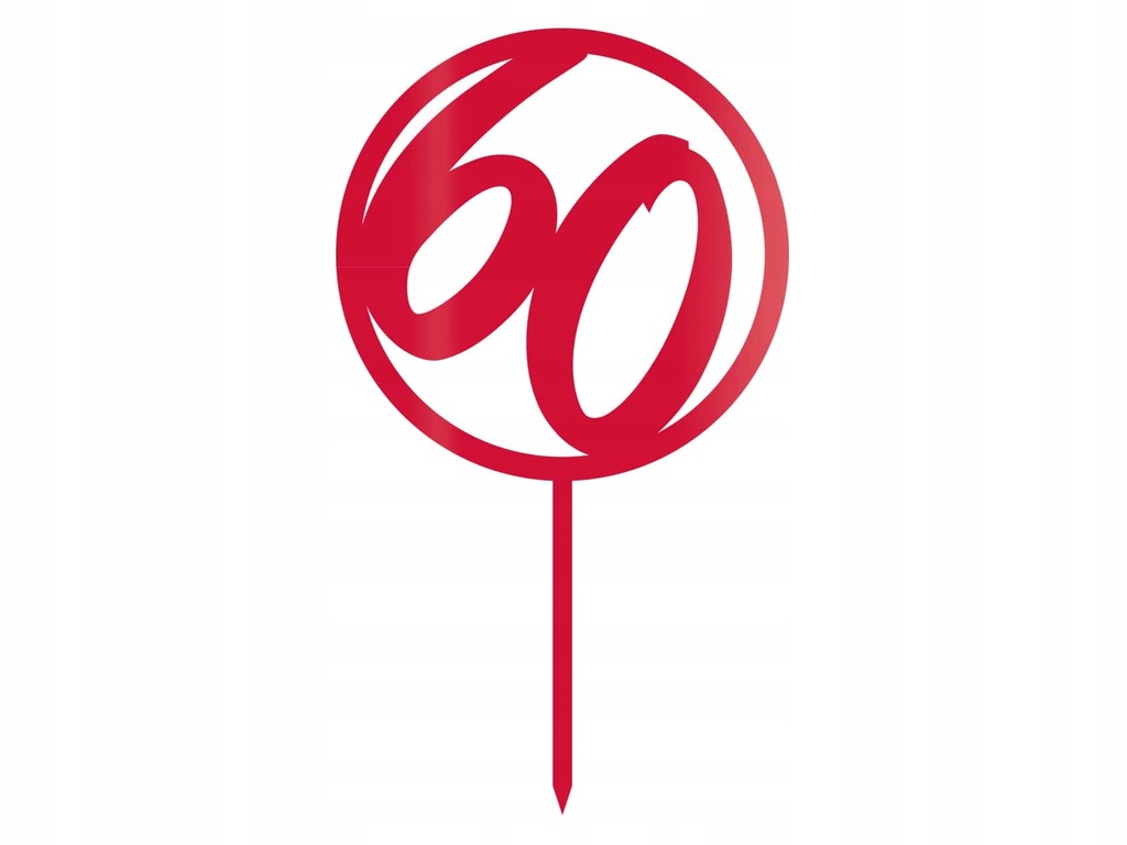 Topper na tort na 60 urodziny 17 cm z plexi - 9361918326 - oficjalne archiwum Allegro