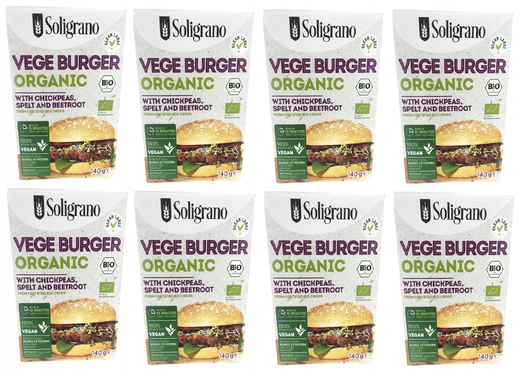 Soligrano vege burger ciecierzyca orkisz burak140g - 14261132710 ...