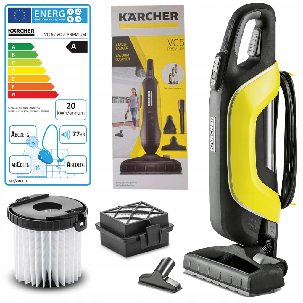 ODKURZACZ PIONOWY BEZWORKOWY RĘCZNY KARCHER VC 5 - 7913307715 ...