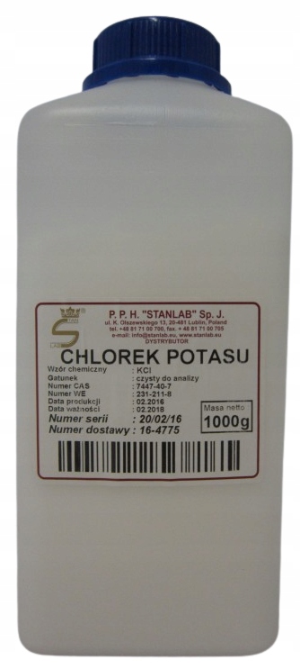 Stanlab Chlorek Potasu CZDA Potas KCl Czysty 1kg - 12455388134 ...