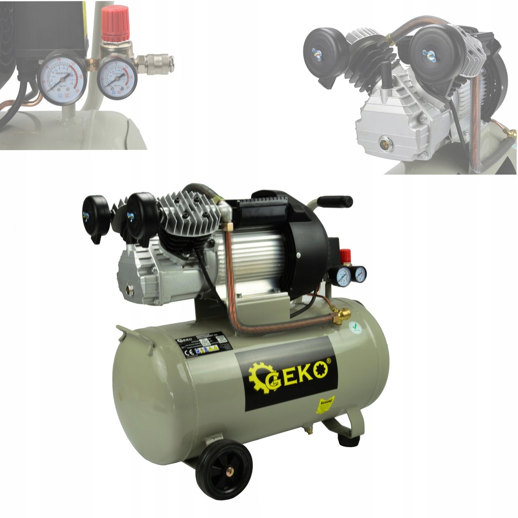 KOMPRESOR GEKO SPRĘŻARKA 50L 8 BAR 410 l/min - 10232400416 - oficjalne ...