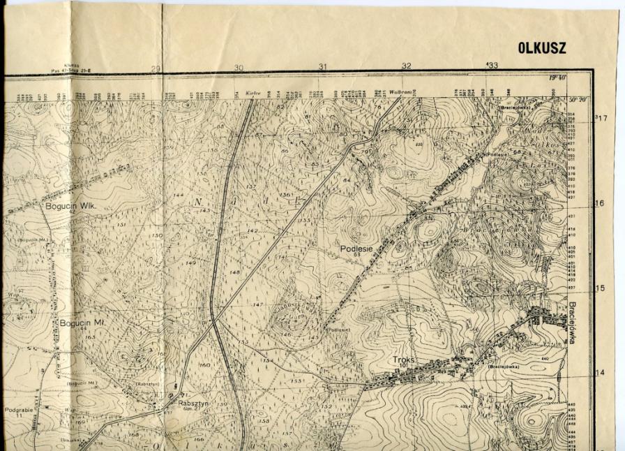 OLKUSZ :: dokładna mapa wojskowa WIG : 1931-1941 - 11687451189 ...