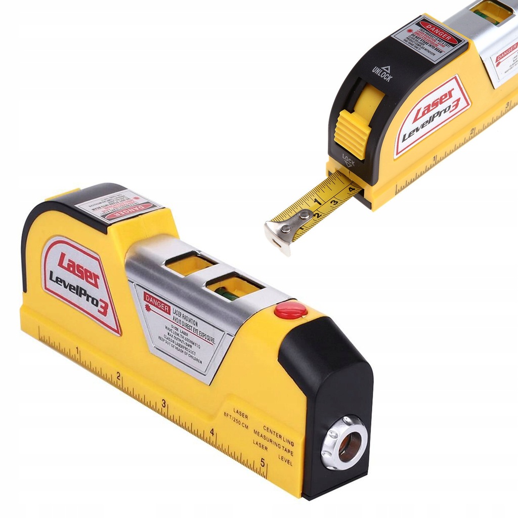 POZIOMICA LASEROWA LEVEL PRO 3 Z MIARKĄ 250 CM - 13849549007 ...