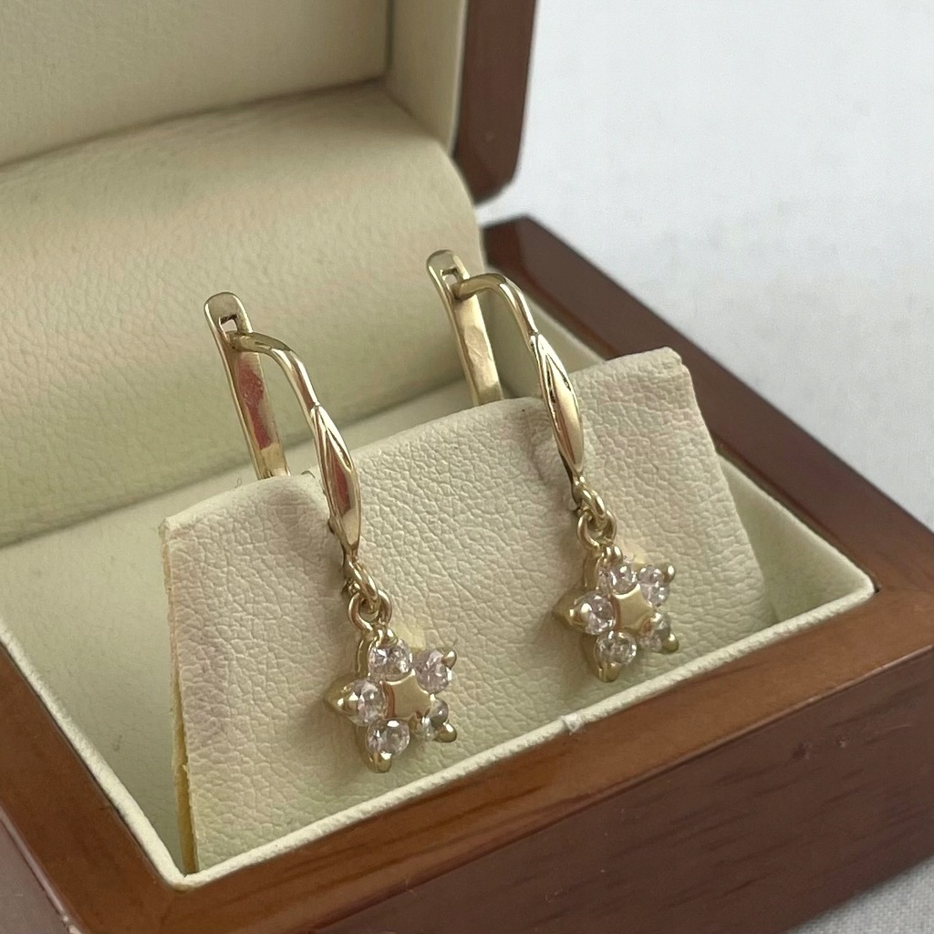 ZŁOTE kolczyki PR. 585 (14K) - 10891108292 - oficjalne archiwum Allegro