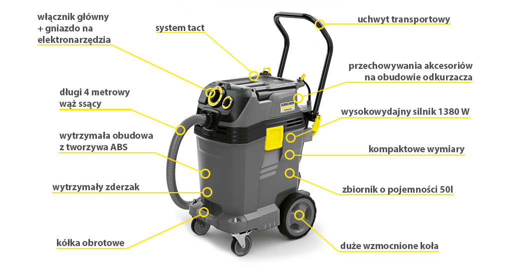 KARCHER NT 50/1 TACT TE L ODKURZACZ PRZEMYSŁOWY GN - 7205875193 - oficjalne archiwum Allegro