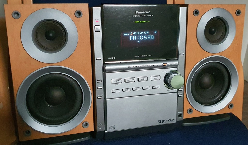 MOCNA MINI WIEŻA PANASONIC Z ZMIENIARKĄ SA-PM18 - 9376928357 - oficjalne archiwum Allegro