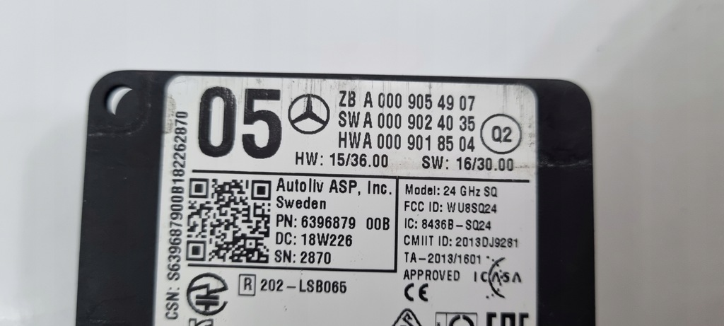 SENSOR RADAR MARTWEGO POLA MERCEDES A0009054907 - 12395339115 ...
