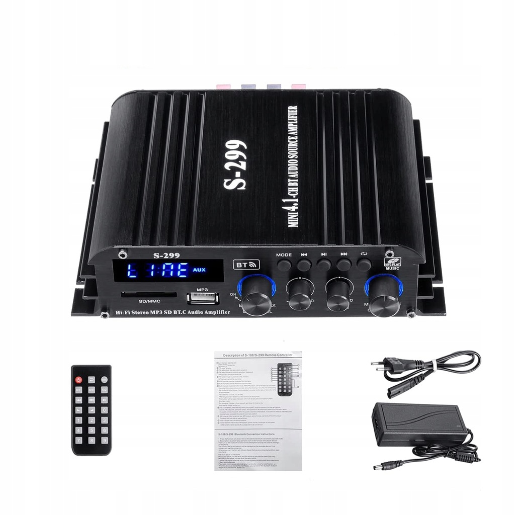 MINI WZMACNIACZ HIFI BLUETOOTH STEREO AUDIO SD/USB - 13414872775 - oficjalne archiwum Allegro