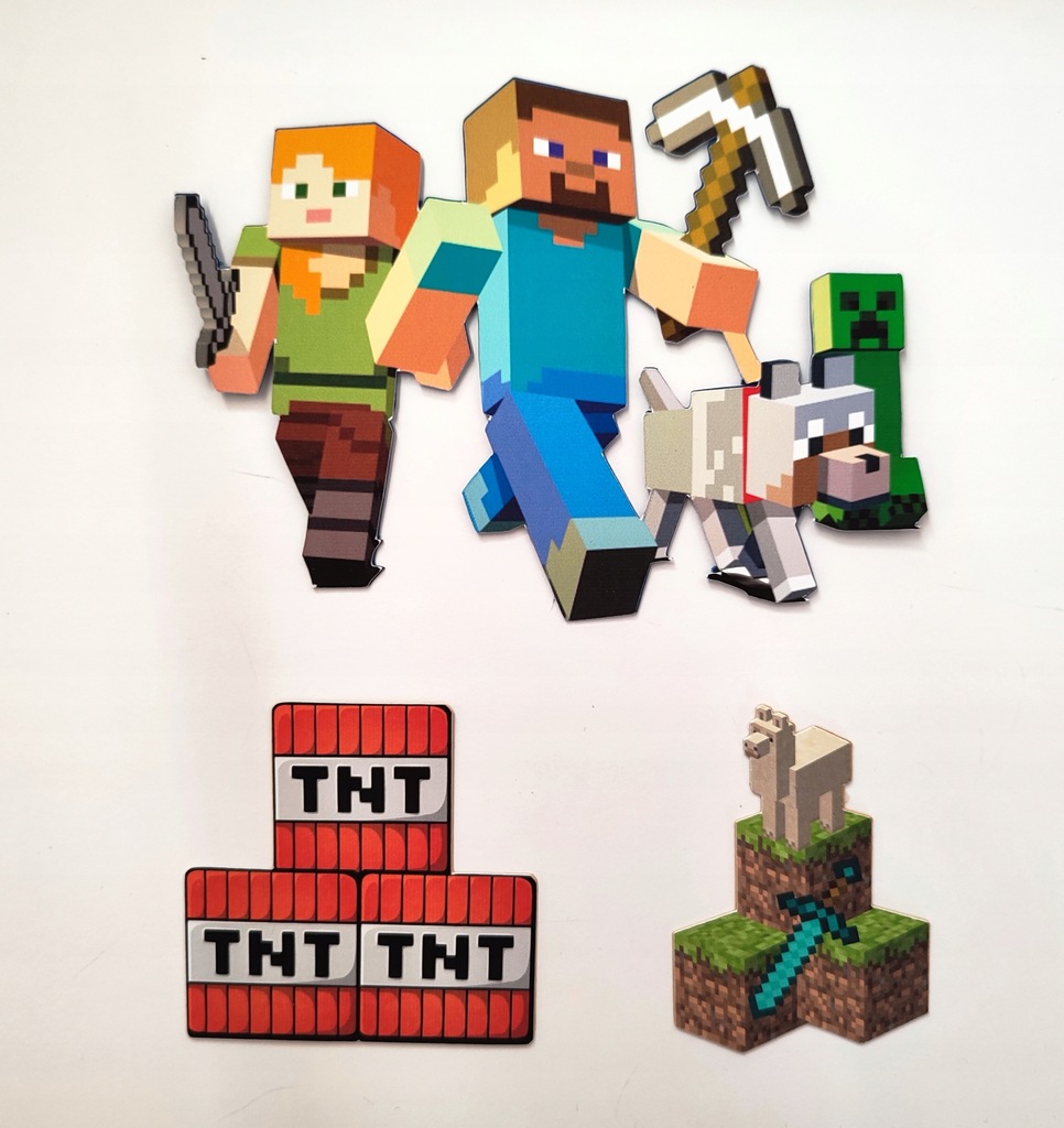 TOPPER OZDOBA URODZINY TORT MINECRAFT CREEPER - 14048809857 - oficjalne archiwum Allegro