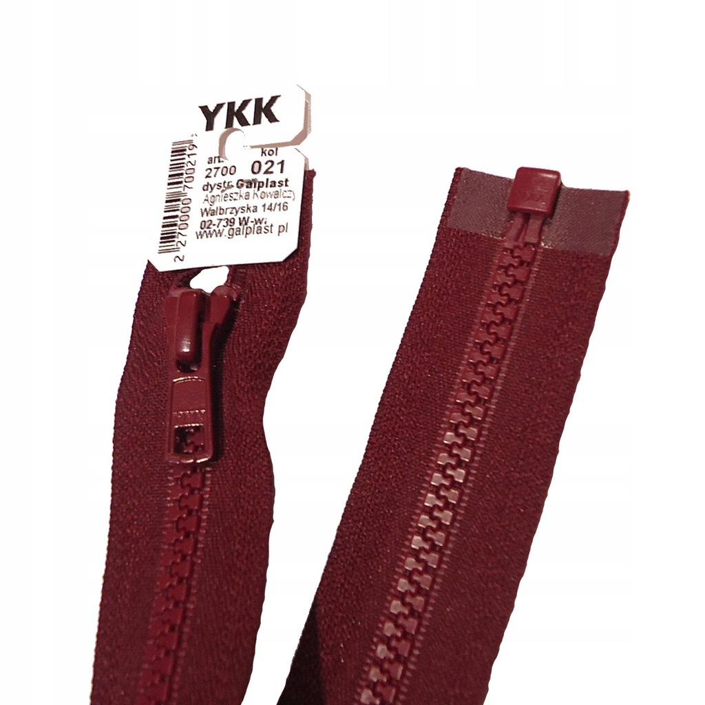 YKK zamek błyskawiczny rozdzielczy 25cm kostka 021 - 11795509002 ...