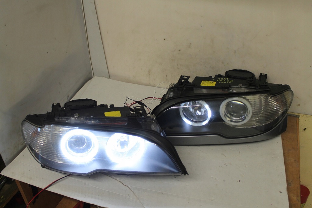 BMW E46 COUPE LIFT 03- LAMPY PRZÓD LEWA PRAWA RING - 13247171438 - oficjalne archiwum Allegro