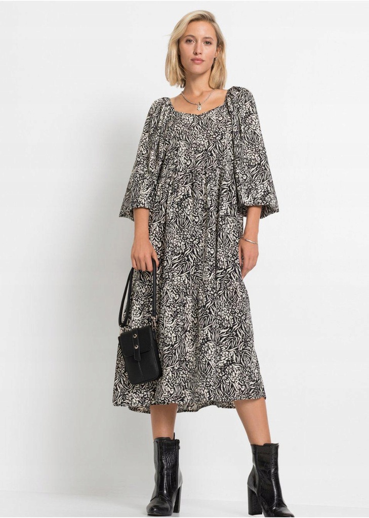 RAINBOW SZYFONOWA SUKIENKA MIDI Z WZOREM 44 XXL - 12653474706 - oficjalne archiwum Allegro