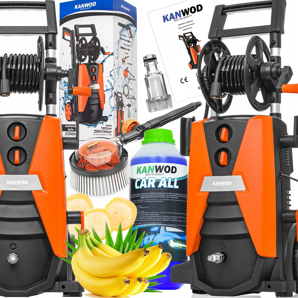 MYJKA CIŚNIENIOWA KANWOD 260 BAR ZESTAW CAR + ALU - 10782199666 - oficjalne archiwum Allegro