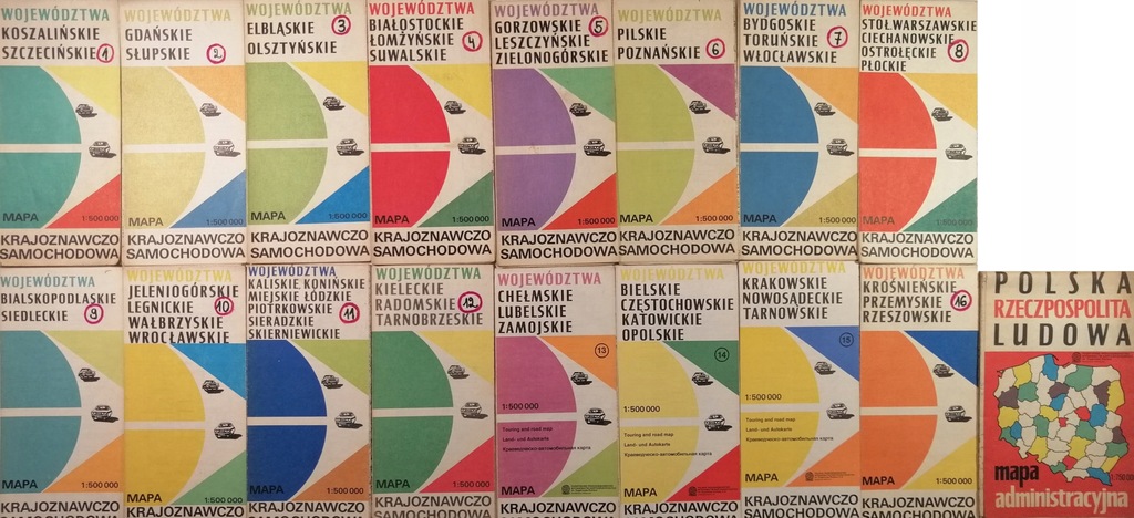17x mapa mapy PRL Polska województwa 1983-1994 - 16838070125 ...