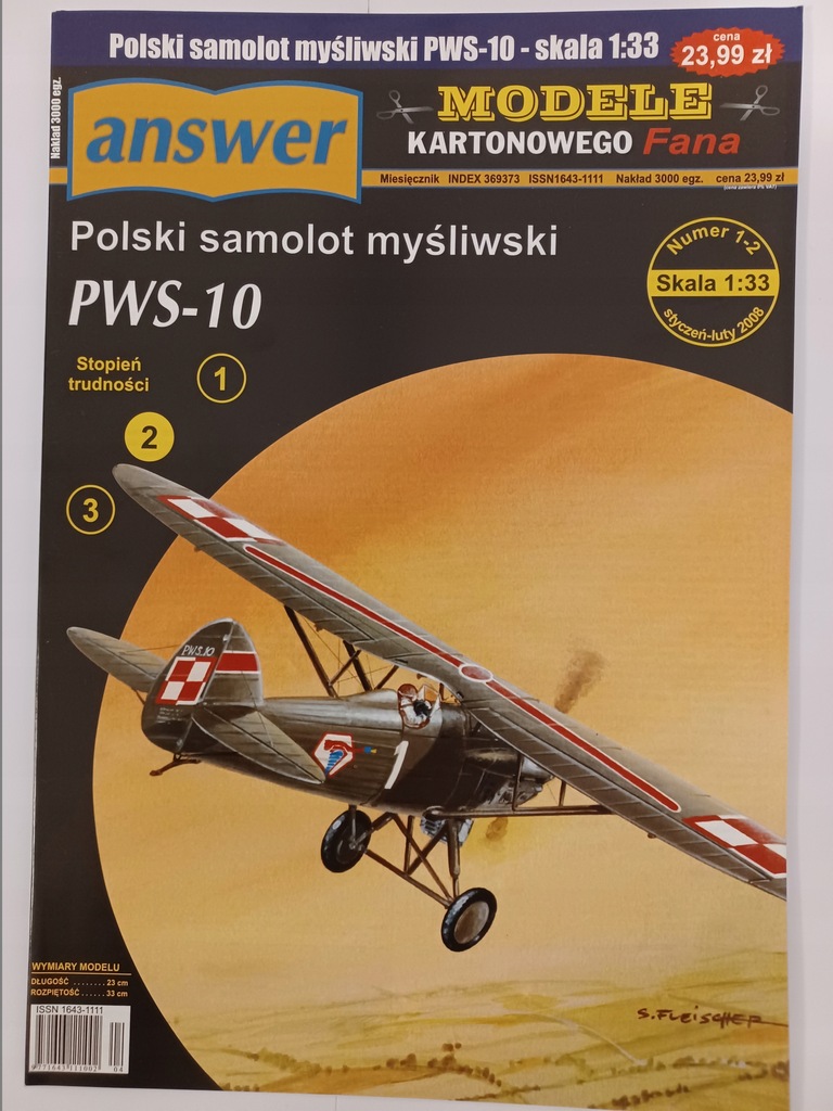 Polski Samolot myśliwski PWS-10 1:33 Modele KF - 11826935215 ...