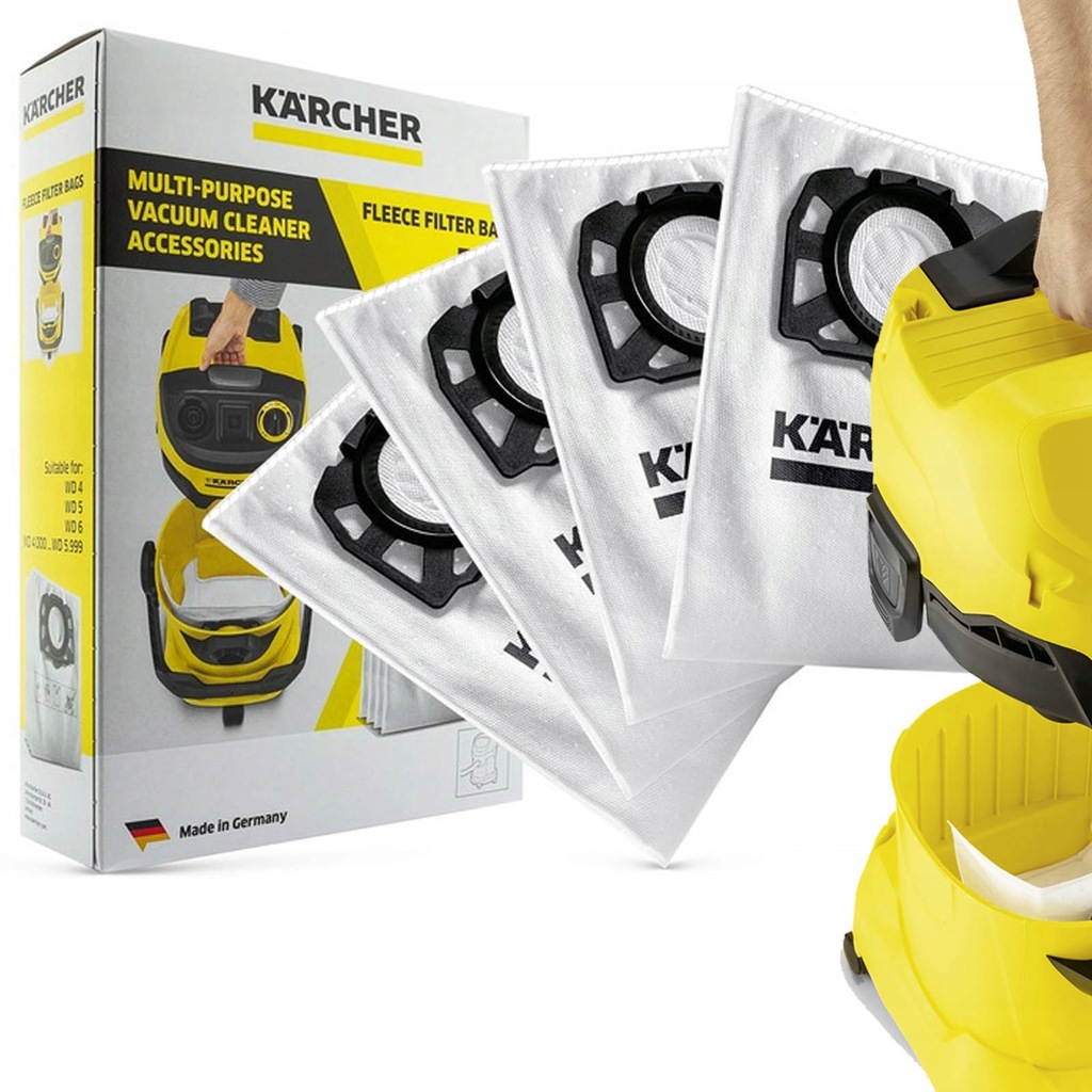 WORKI DO ODKURZACZA KARCHER WD4 WD5 WD6 4sz WOREK - 12737764869 ...