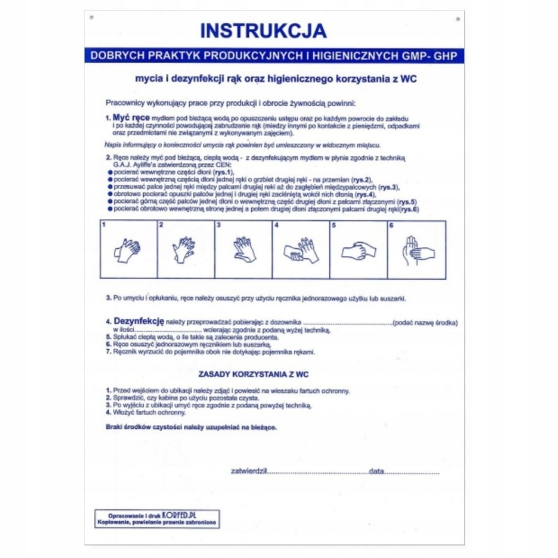 INSTRUKCJA MYCIA I DEZYNFEKCJI RĄK - 11721899113 - oficjalne archiwum Allegro