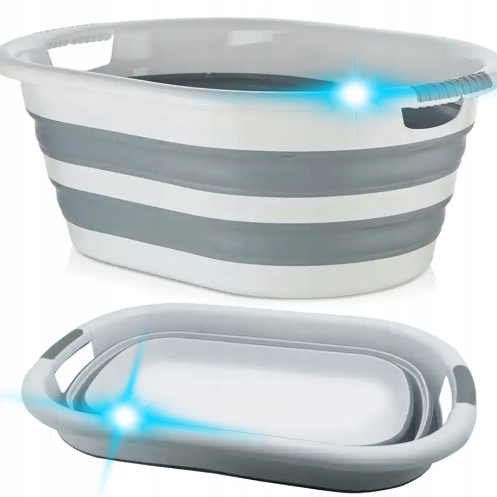 KOSZ MISKA NA PRANIE WANIENKA MIEDNICA TURYSTYCZNA SILIKONOWA SKŁADANA 38L - 16334842370 ...