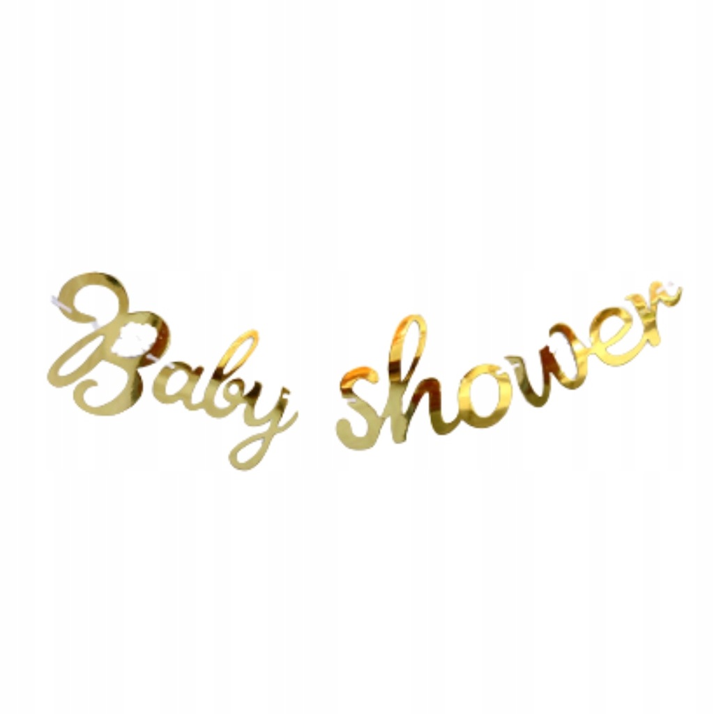 Girlanda baner napis BABY SHOWER złoty dekoracje - 13148609403 ...