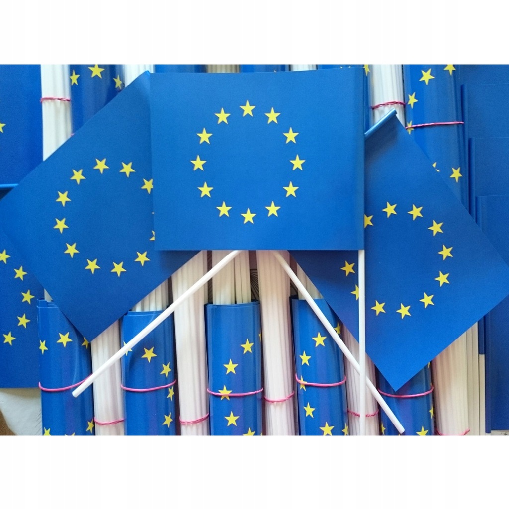 500 sztuk FLAGI CHORĄGIEWKI UNIA EUROPEJSKA UE - 7901780165 - oficjalne ...