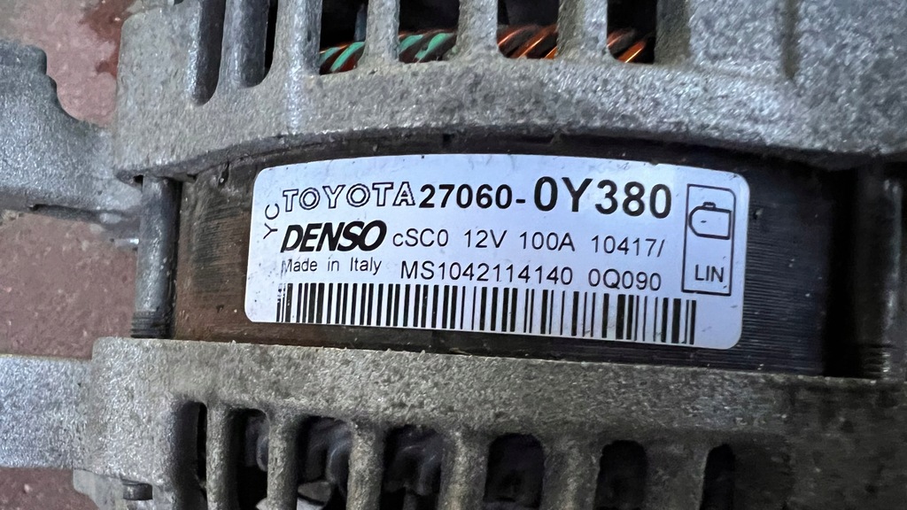 TOYOTA YARIS III 1.5b 2018r ALTERNATOR 27060-0Y380 - 13105893917 ...