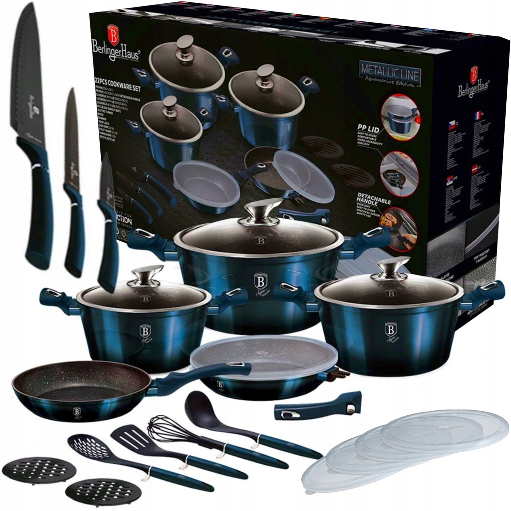 ZESTAW GARNKÓW GRANITOWYCH INDUKCJA KOMPLET 22 EL - 11502075846 - oficjalne archiwum Allegro