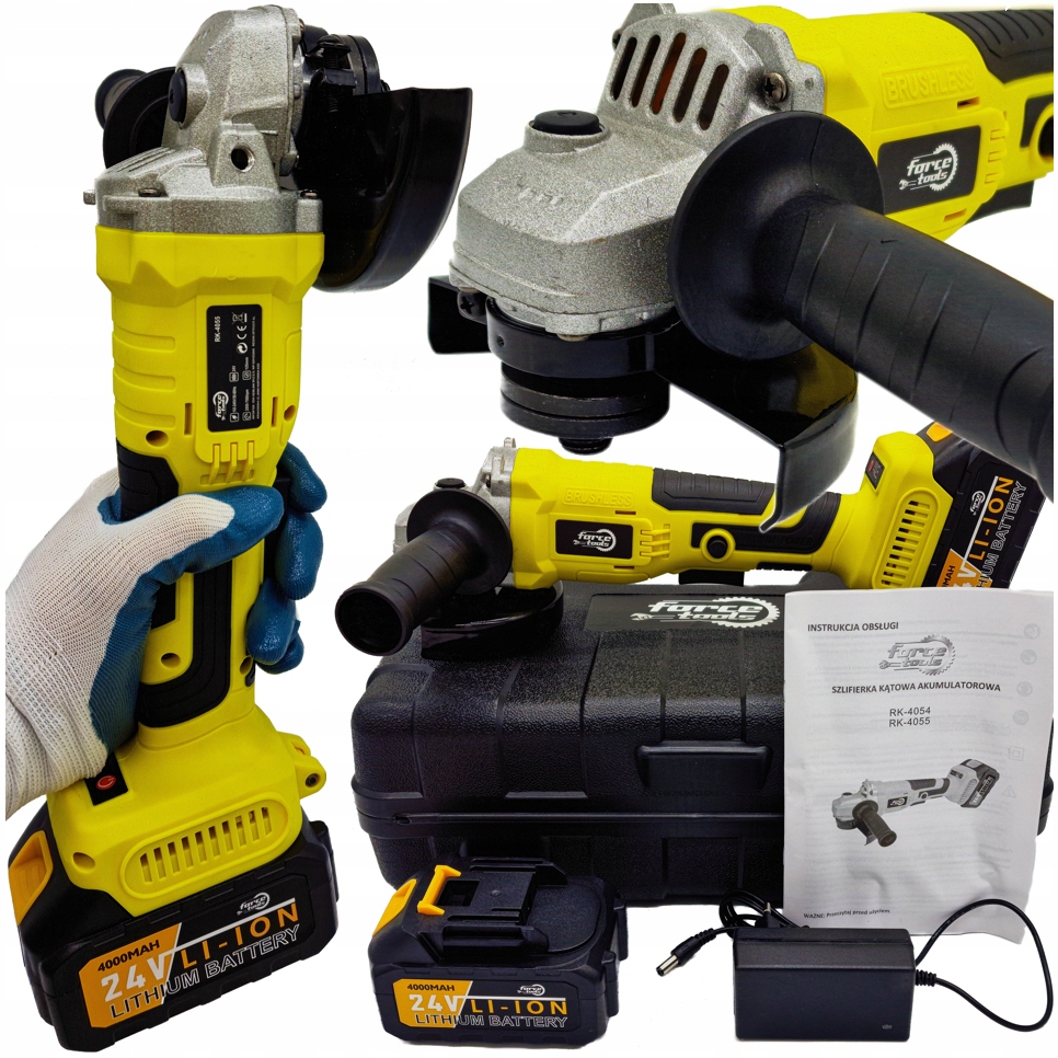 SZLIFIERKA KĄTOWA AKUMULATOROWA KĄTOWKA DIAX Z REGULACJĄ 2X AKUMULATOR ...