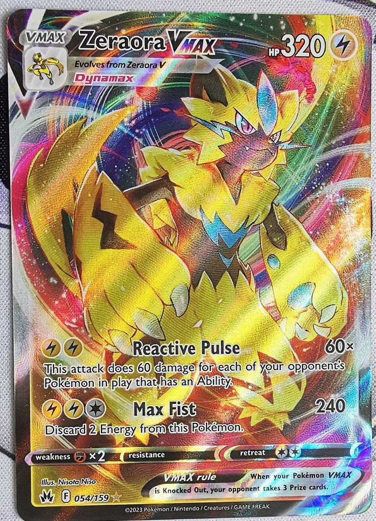 Pokemon TCG Zeraora Vmax 054/159 Crown Zenith - 13562201508 - oficjalne archiwum Allegro