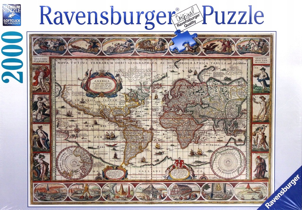 RAVENSBURGER 2000 EL. MAPA ŚWIATA 166336 [PUZZLE] - 11929273142 ...