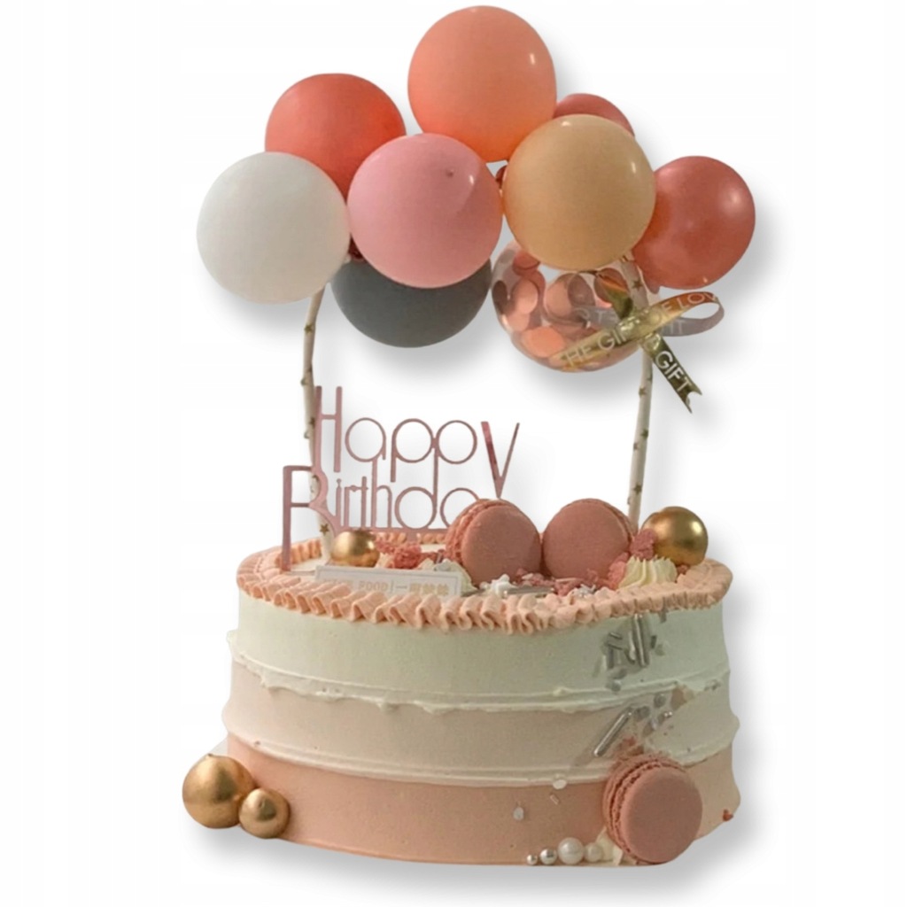 TOPPER BALONY NA TORT URODZINY DEKORATOR TOPER 2 - 12417925251 ...