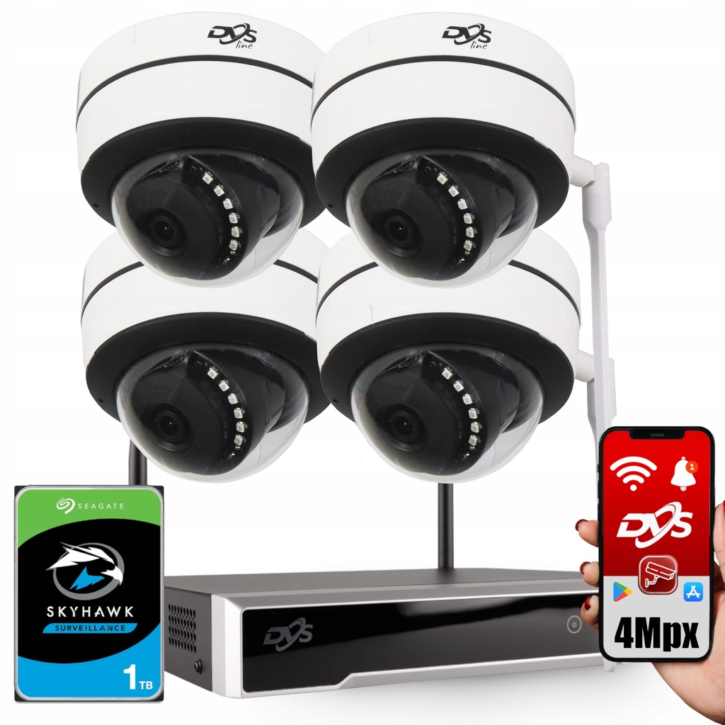 ZESTAW MONITORINGU WIFI 4 KAMERY ZEWNĘTRZNE 4MPX - 12678006927 ...