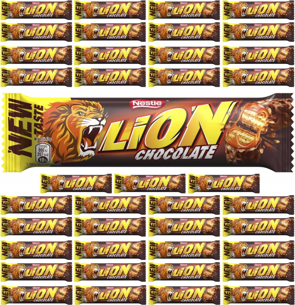 (x40) Lion Standard NEW 42g w Czekoladzie Mlecznej - 11642648619 ...