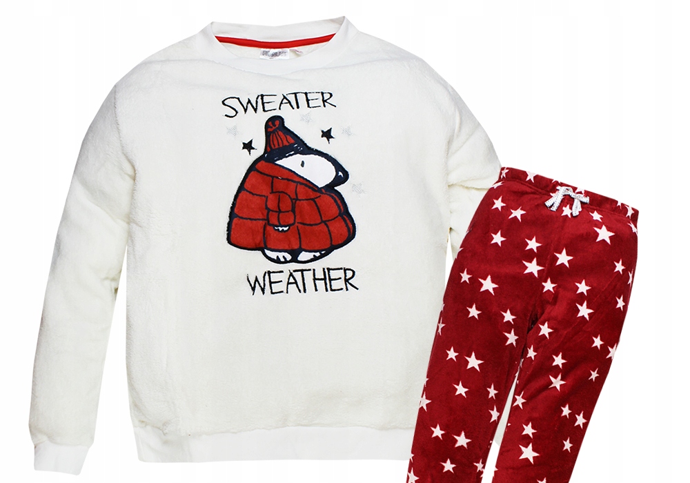 SNOOPY PEANUTS PIŻAMA DAMSKA CIEPŁA SPODNIE L - 11481591040 - oficjalne ...