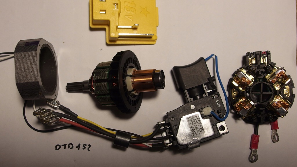 MAKITA DTD152 wirnik włącznik szczotki silnik ORYG - 11257947193 ...