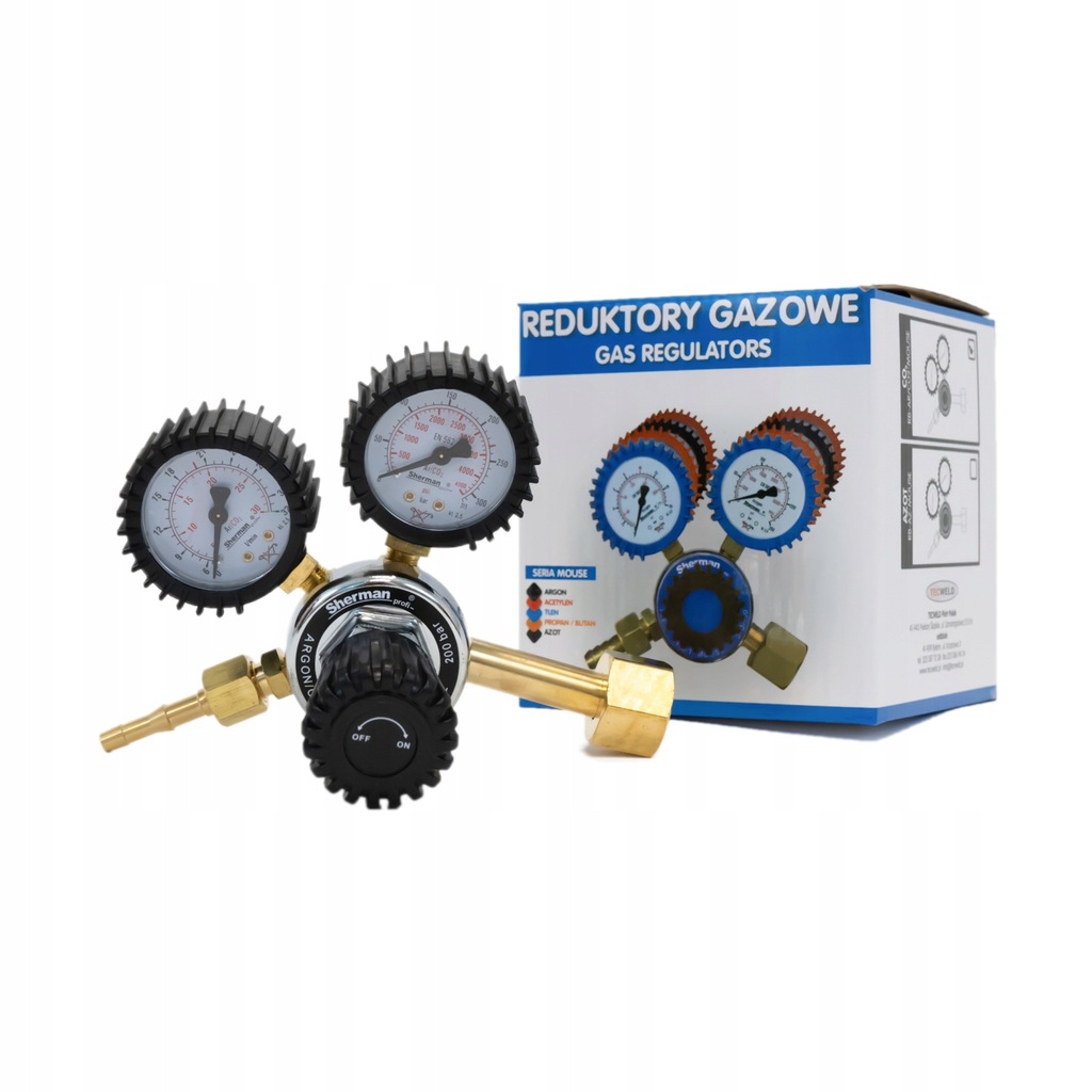 Reduktor Gaz Mix CO2/Argon 200Bar Sherman Mouse - 12883953700 - oficjalne archiwum Allegro