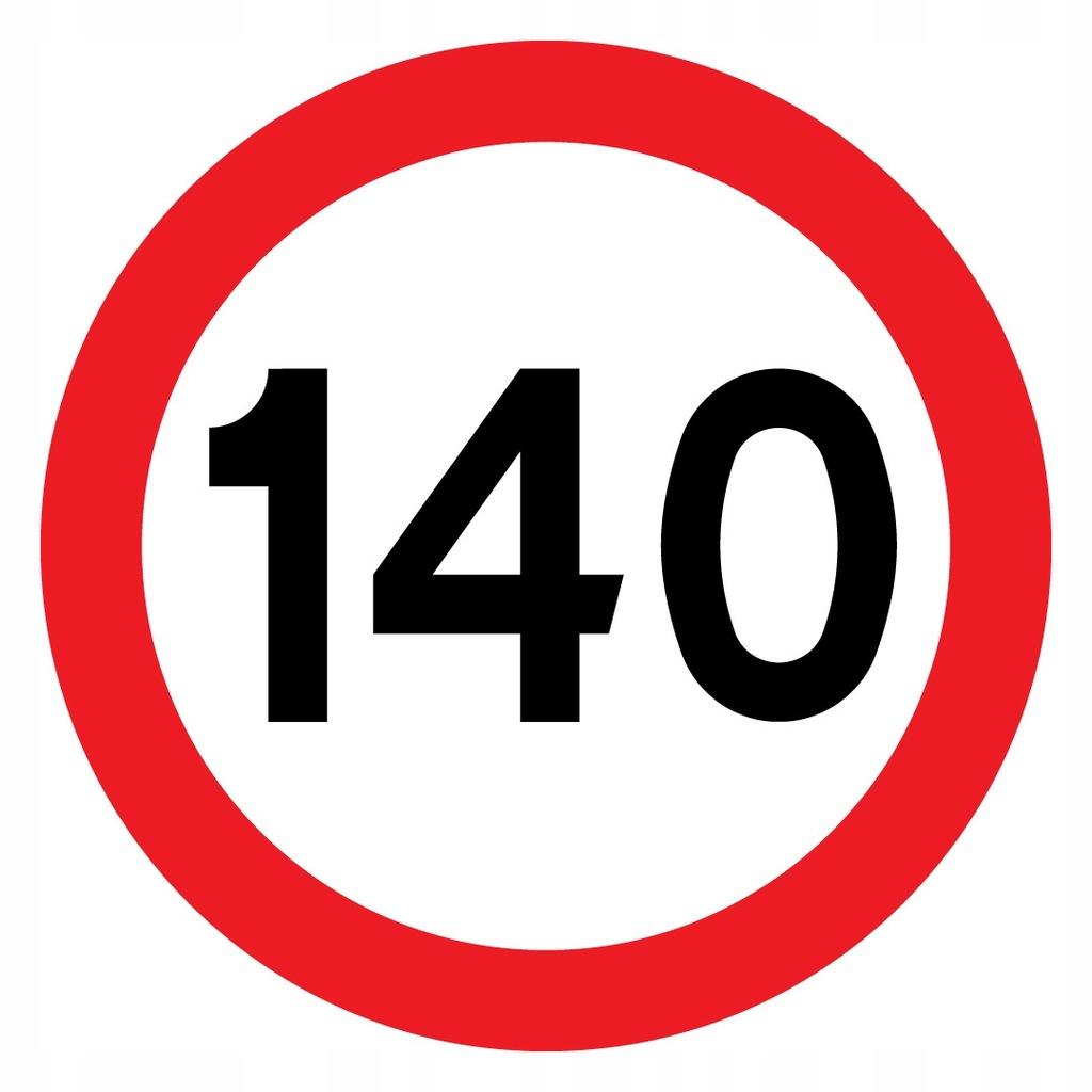 Znak B-33, 140 km/h, folia II generacji, 900 mm - 12782163614 - oficjalne archiwum Allegro