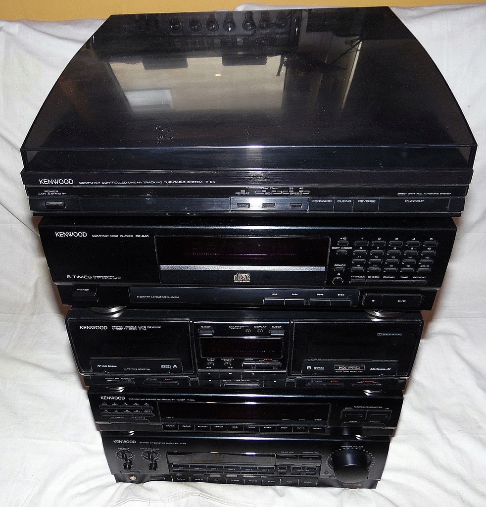 Wieża Kenwood wzmacniacz A-94 tuner T-94L Deck X-94 CD DP-940 Gramofon ...