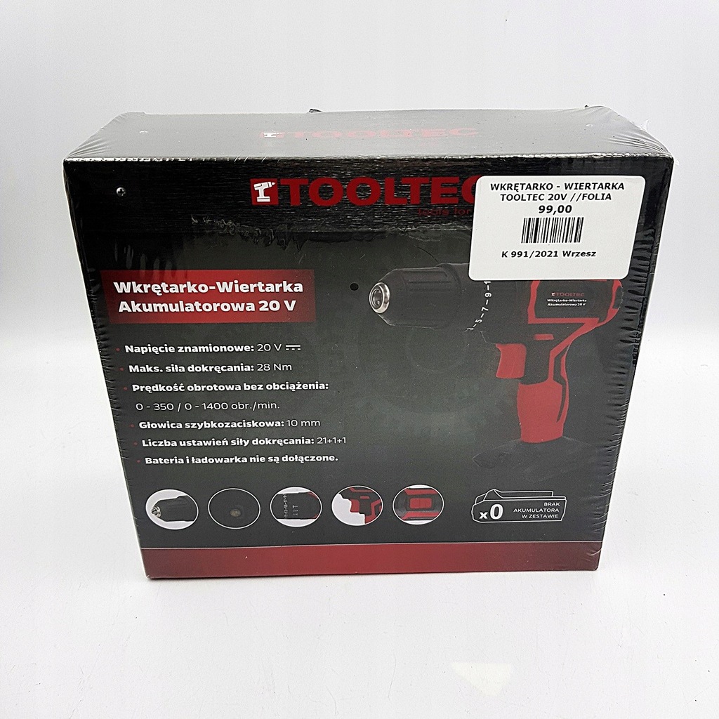 Wkrętarko - wiertarka TOOLTEC 20V // FOLIA! - 11153775033 - oficjalne ...