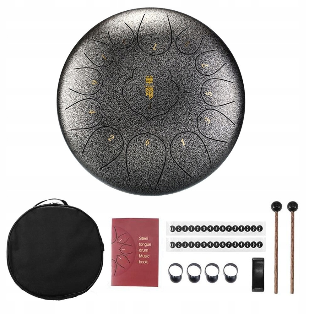 DUŻY BĘBEN RĘCZNY HANDPAN TONGUE DRUM 13-TONÓW 12c - 12352161666 ...