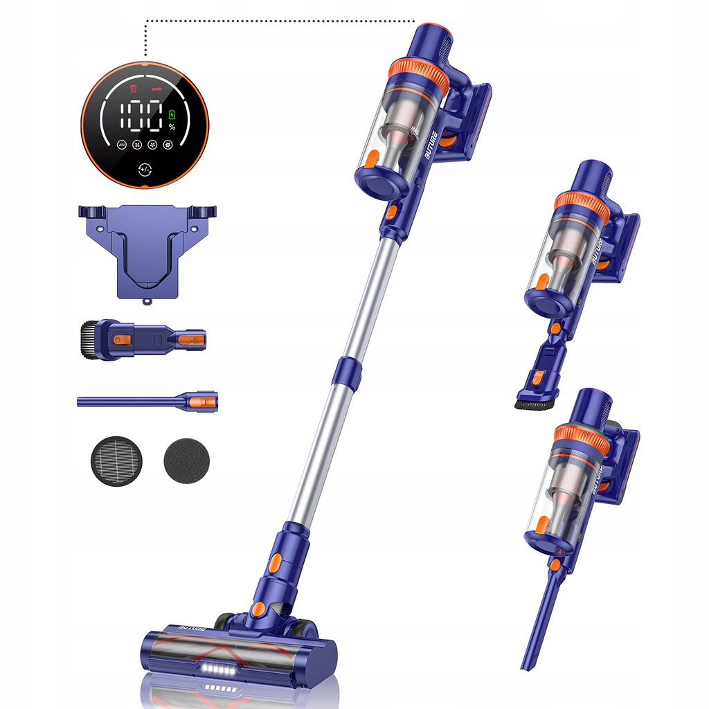 BuTure Cordless Vacuum Cleaner,Brushless Motor Headlights Stick Vacuum ...