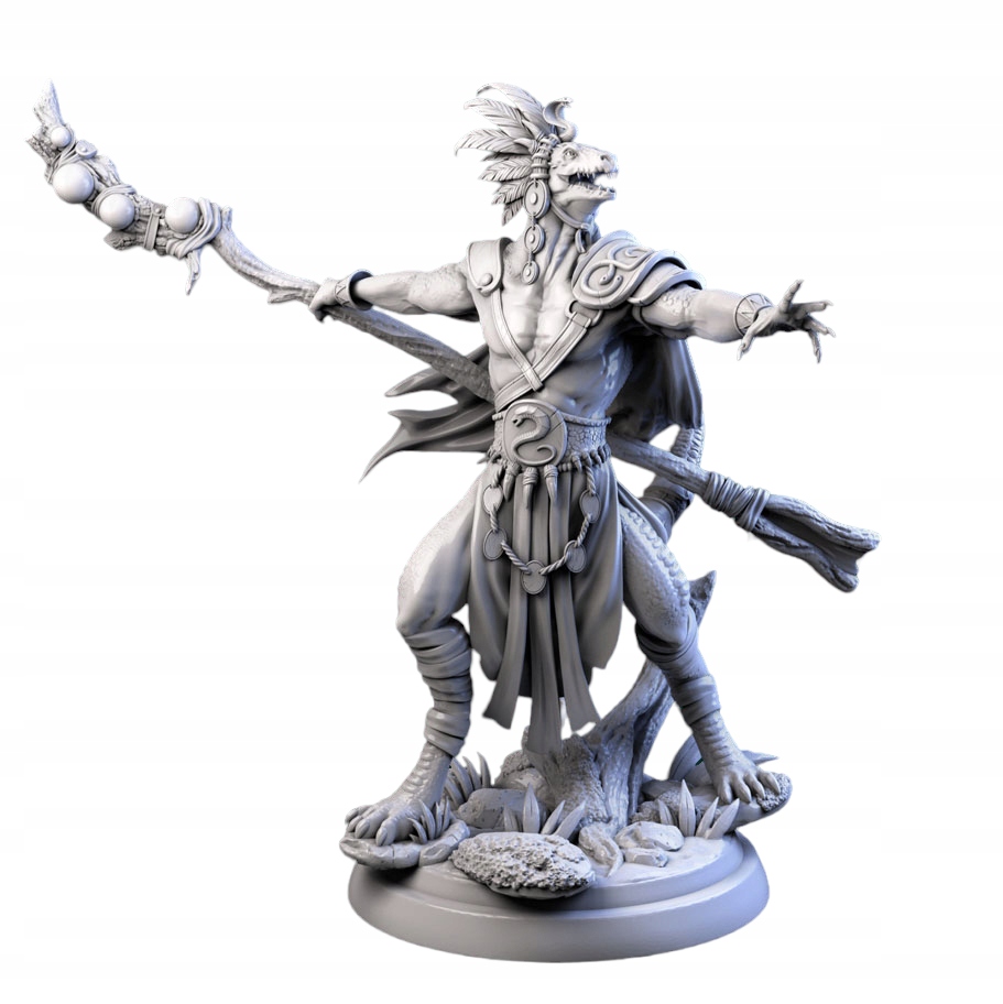 Lizardfolk Sorcerer mag figurka rpg dnd druk 3d 8k - 13770276743 - oficjalne archiwum Allegro