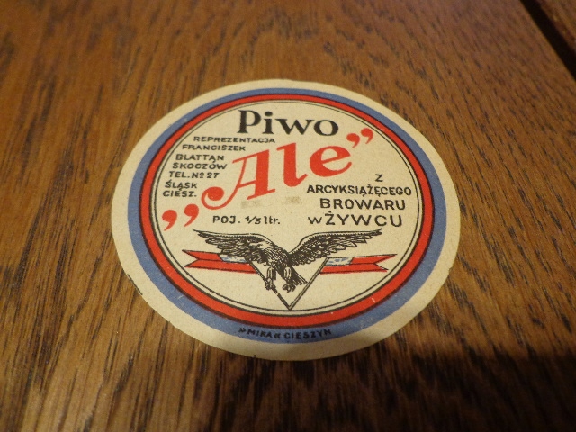 Przedwojenna etykieta piwna Browar Żywiec - 14379323377 - oficjalne archiwum Allegro