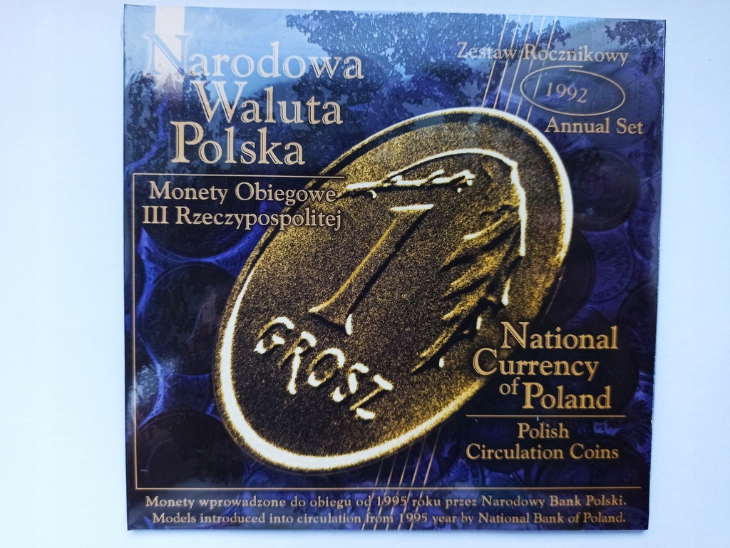 NARODOWA WALUTA POLSKA. ZESTAW ROCZNIKOWY 1992. SET MENNICZYCH MONET ...