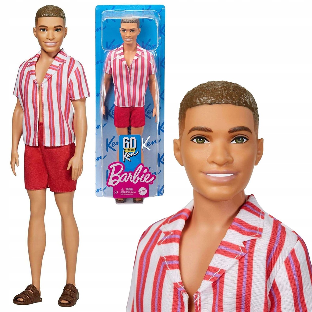 MATTEL LALKA BARBIE ORYGINALNY KEN 60-LECIE MODA - 11325657734 ...