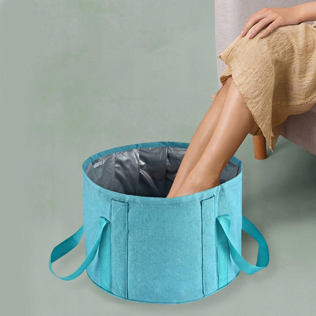 Collapsible Foot Bath Basin Feet Bath Basin Soaking Bag light blue ...