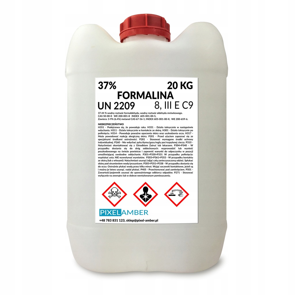 FORMALINA 37%, FORMALDEHYD, ALDEHYD MRÓWKOWY 20 KG - 10658841529 ...