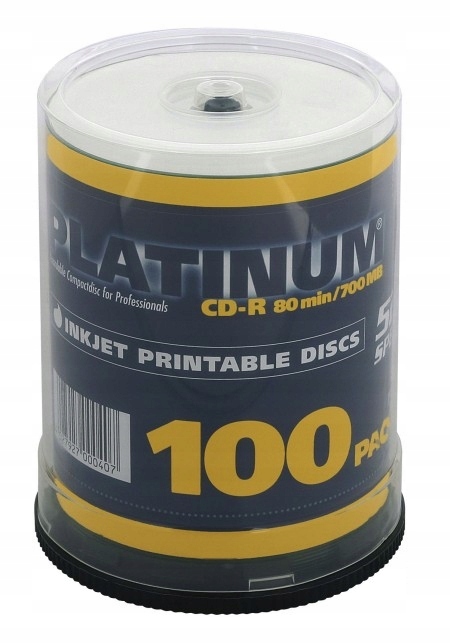 PŁYTY CD-R PLATINIUM 100 szt. 700 MB - 12758237509 - oficjalne archiwum ...