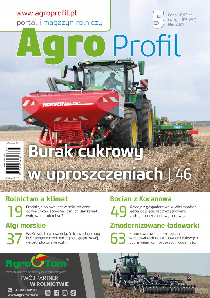 Agro Profil 5/2024 magazyn rolniczy; bocian, burak, klimat, algi morskie - 15538860943 ...