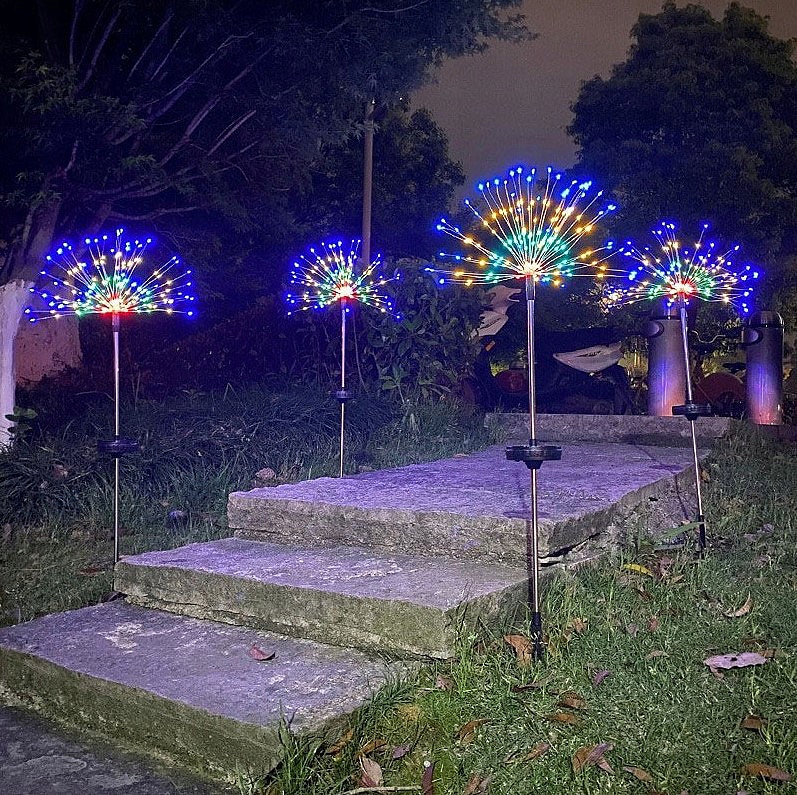 LAMPA SOLARNA OGRODOWA FIREWORK dmuchawiec-2SZT - 12285443051 - oficjalne archiwum Allegro