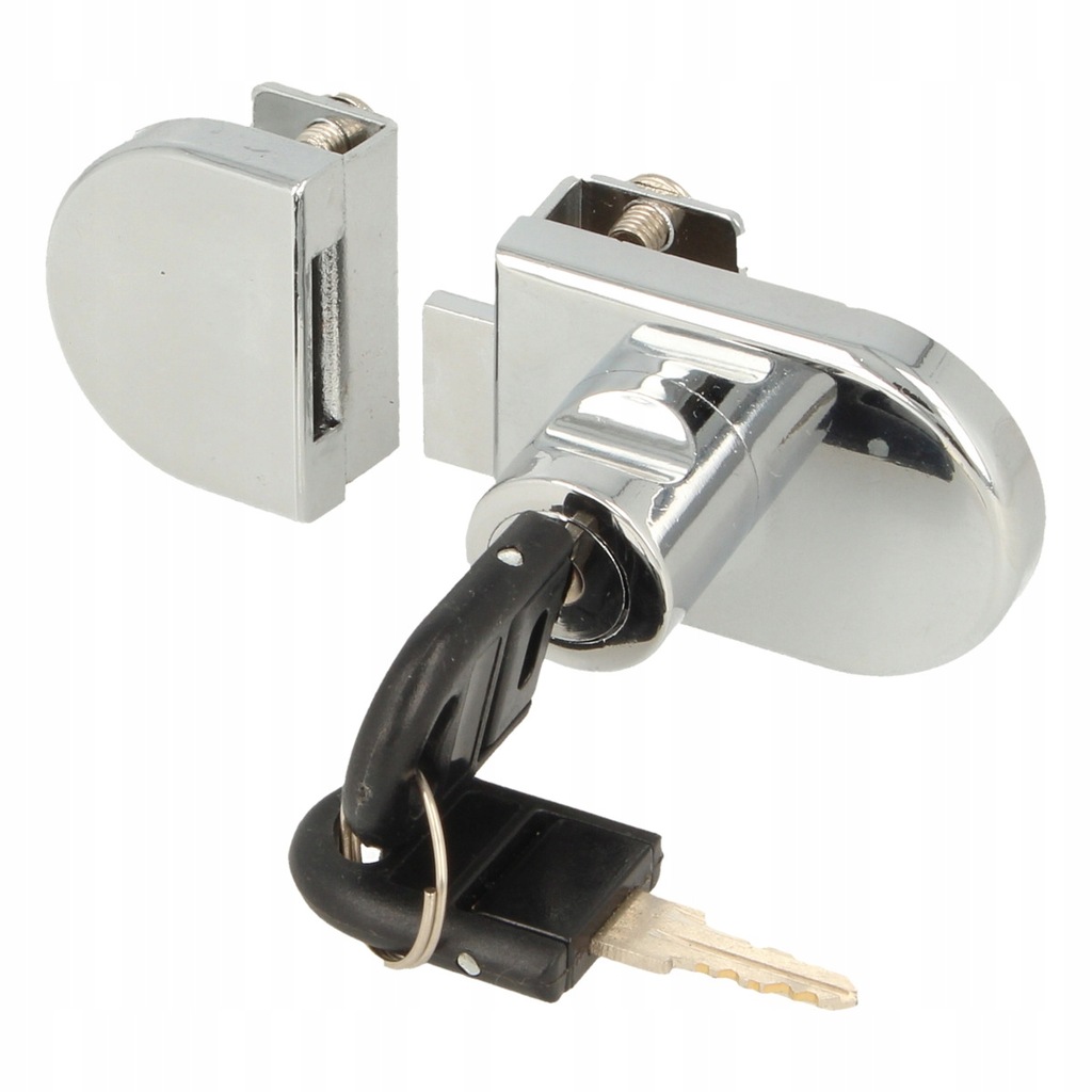 Zamek do gablot drzwi szklanych chrom 4-8mm - 12878426665 - oficjalne archiwum Allegro